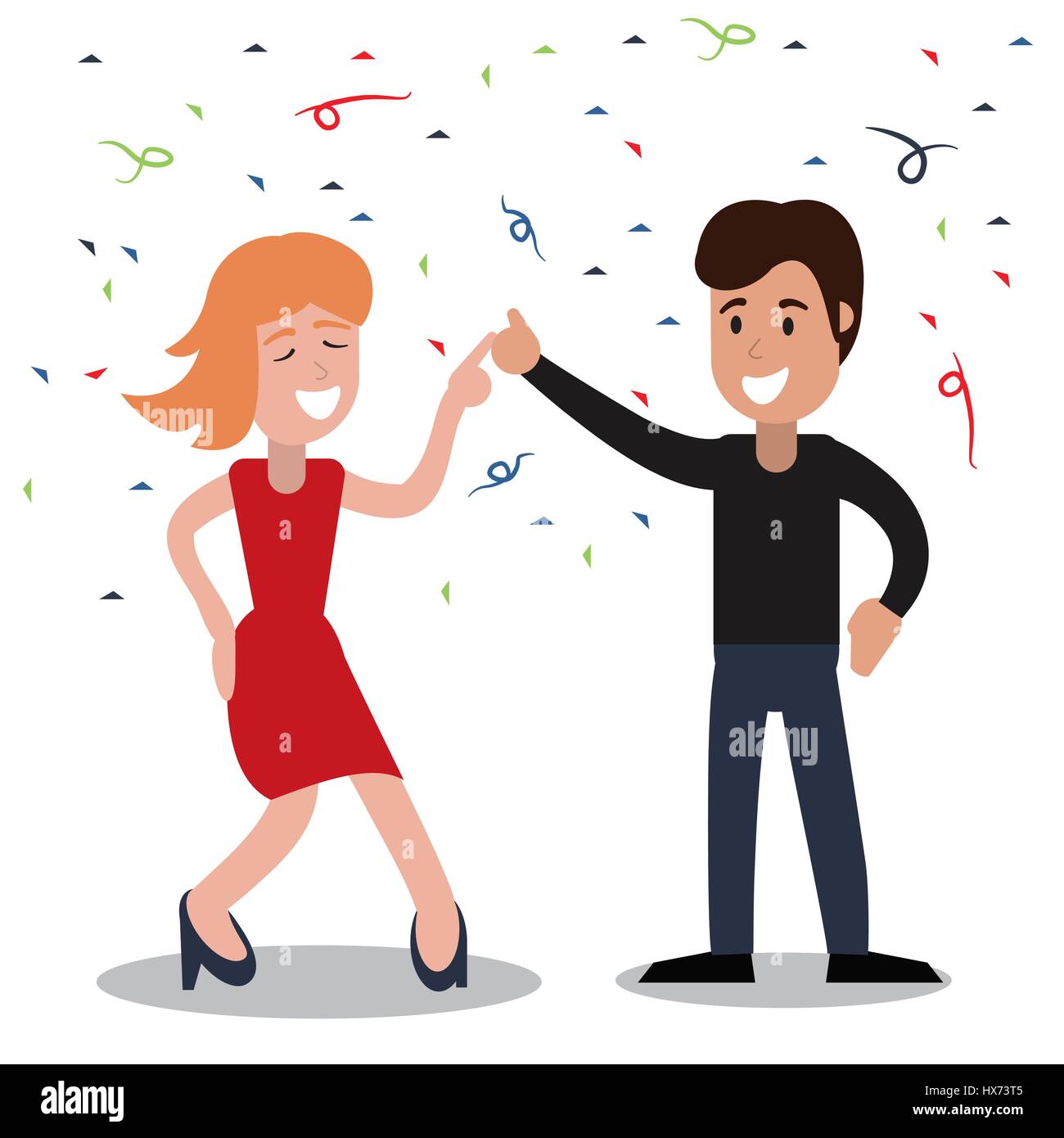 couple dancing party confetti celebration Stock Vector Image & Art - Alamy