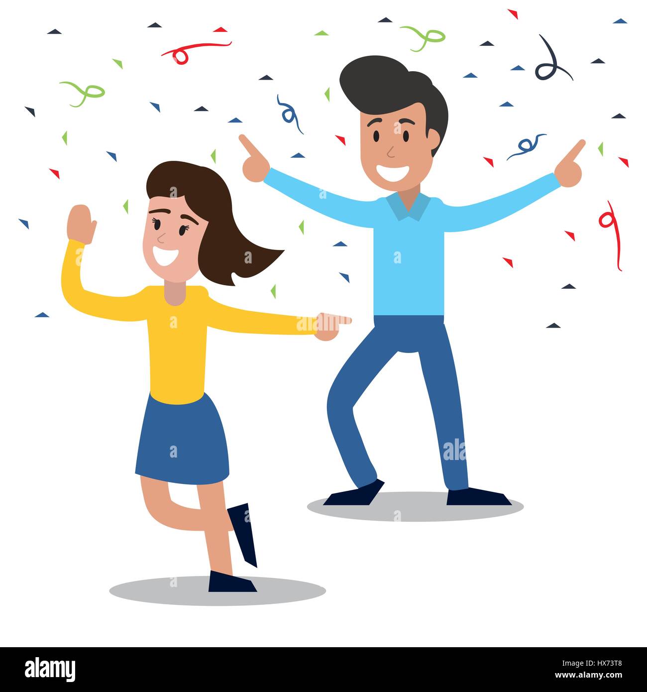 couple dancing party confetti celebration Stock Vector Image & Art - Alamy