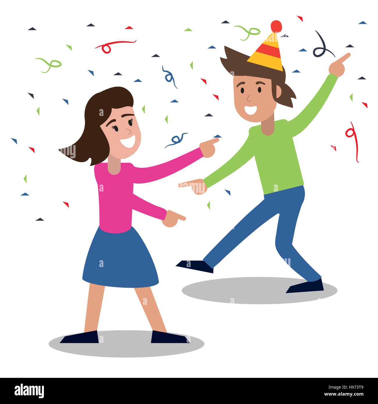 couple dancing party confetti celebration Stock Vector Image & Art - Alamy