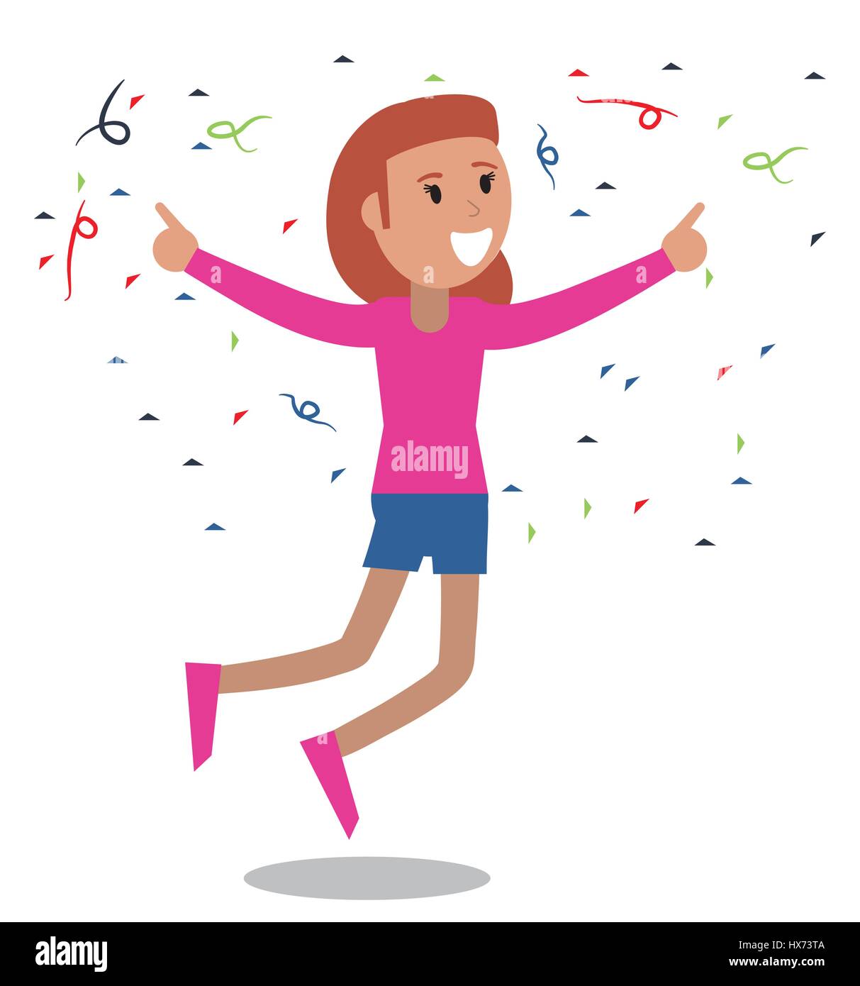 Happy girl dancing singing song hi-res stock photography and images - Alamy