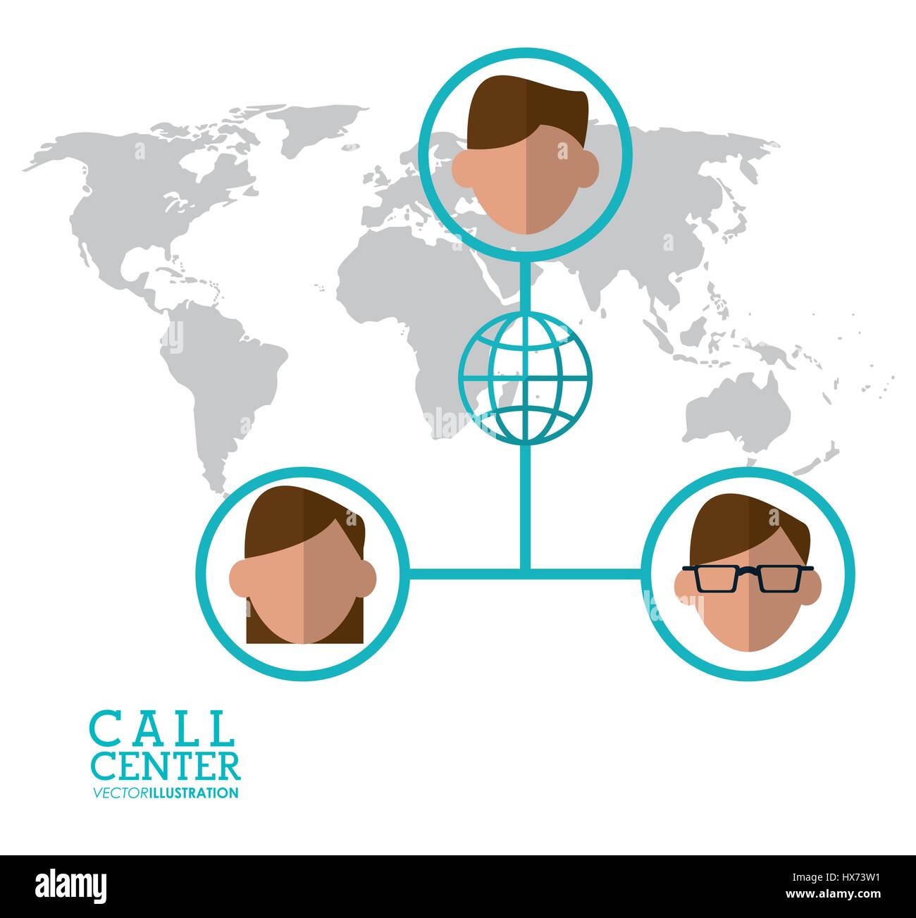 Earth globe call center Stock Vector Images - Alamy