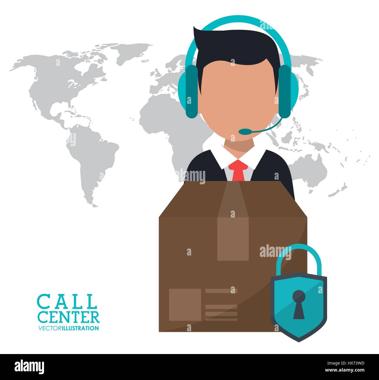 call center man delivery security support Stock Vector Image & Art - Alamy
