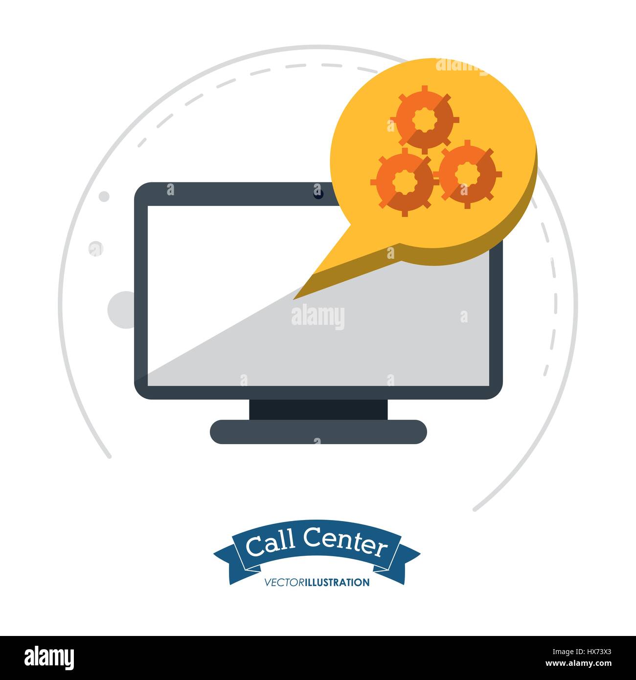 call center technology gears bubble speak Stock Vector Image & Art - Alamy
