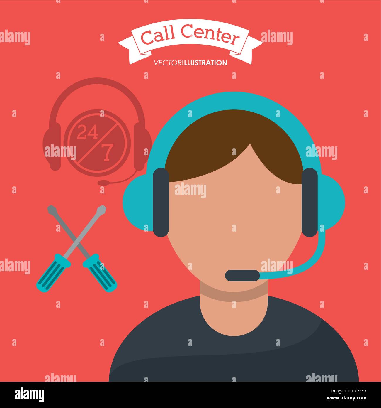 Technical support team working Stock Vector Images - Alamy