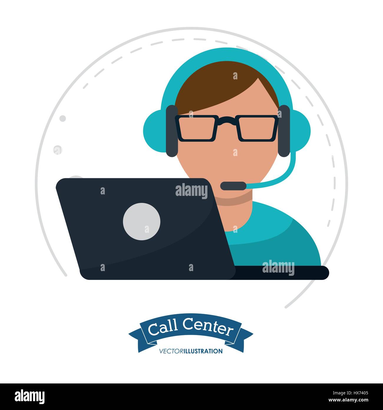 Adult male call center Stock Vector Images - Alamy