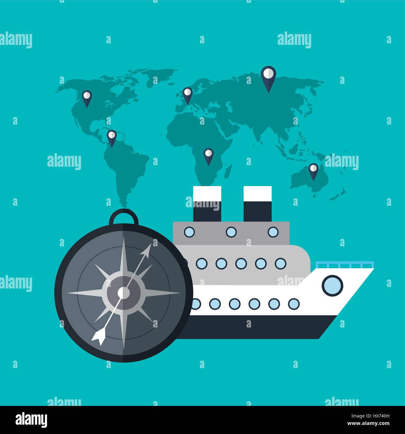 cruise ship compass world travel Stock Vector Image & Art - Alamy