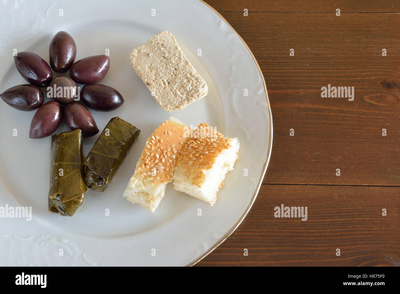 Plate with some food for fasting Stock Photo - Alamy