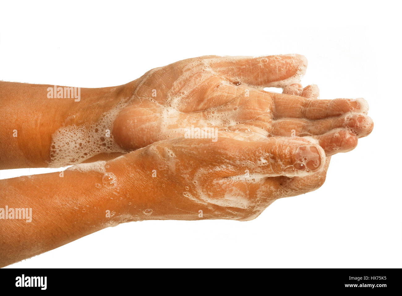 Hand washing with soapy bubbles Stock Photo - Alamy