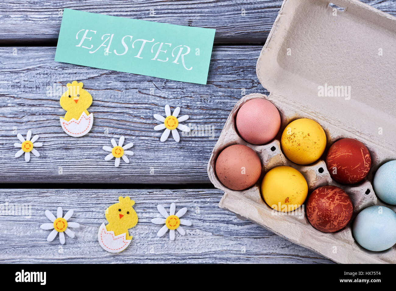 Easter eggs in a pack Stock Photo - Alamy
