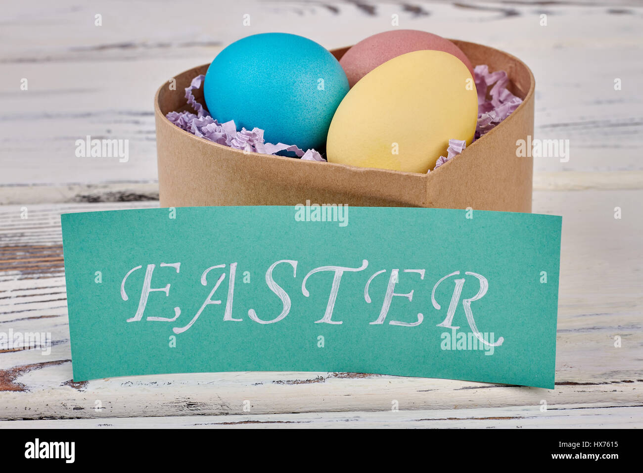Easter eggs in a box Stock Photo - Alamy