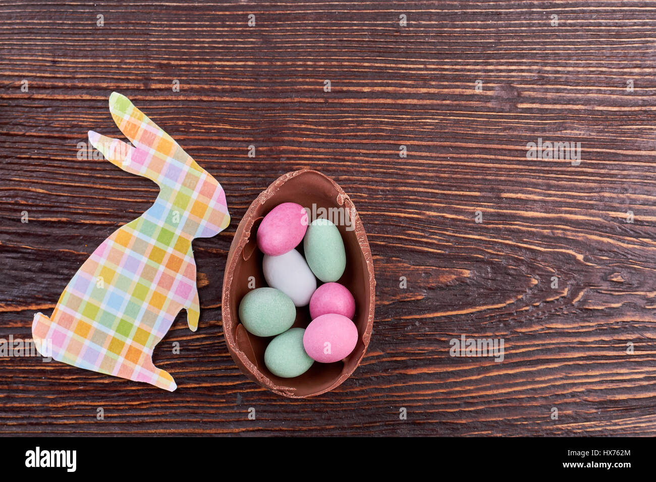 Paper rabbit cutout and sweets Stock Photo - Alamy
