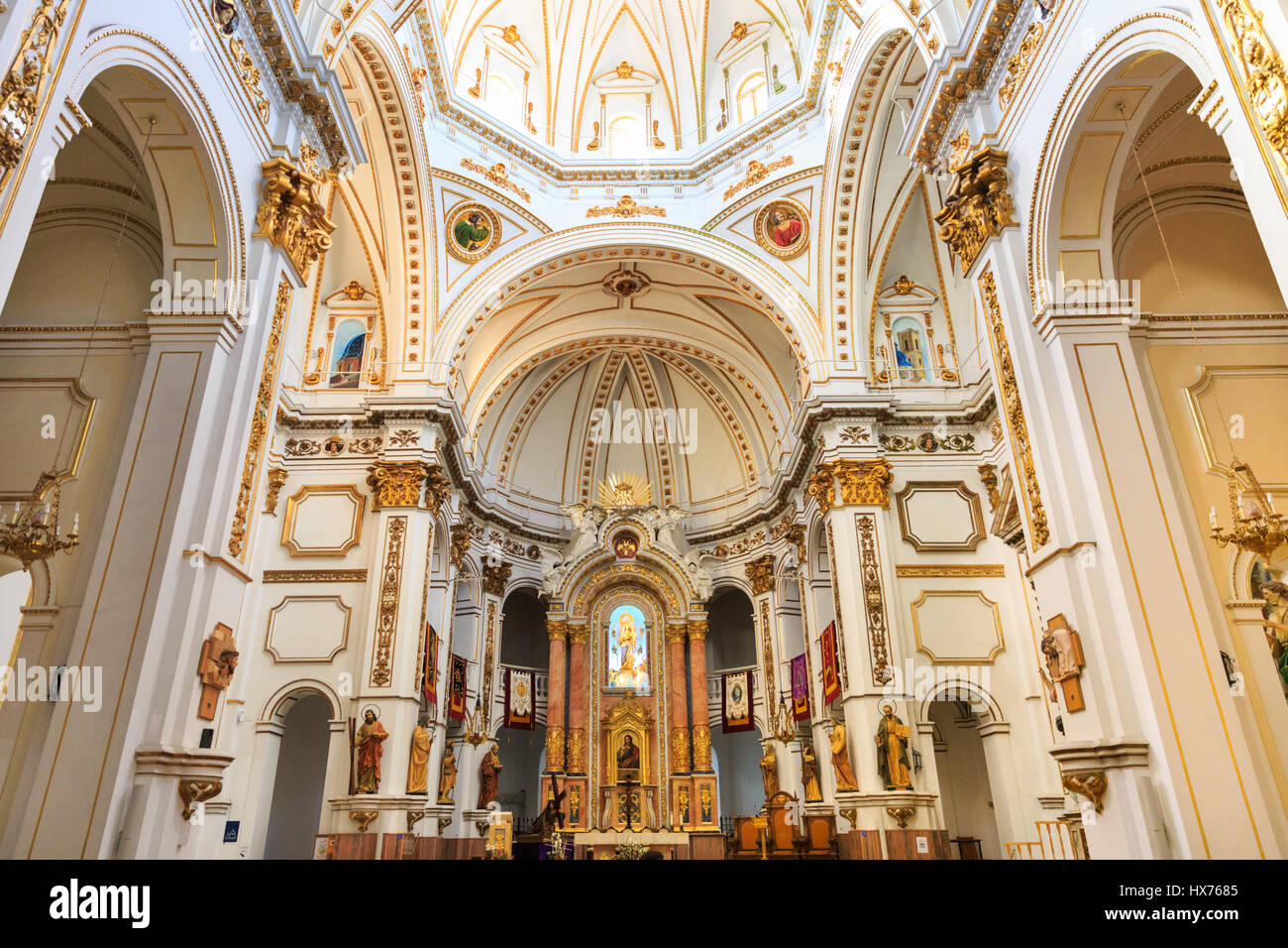 Interior of the Church of the Virgin del Consuelo, Altea Old Town ...