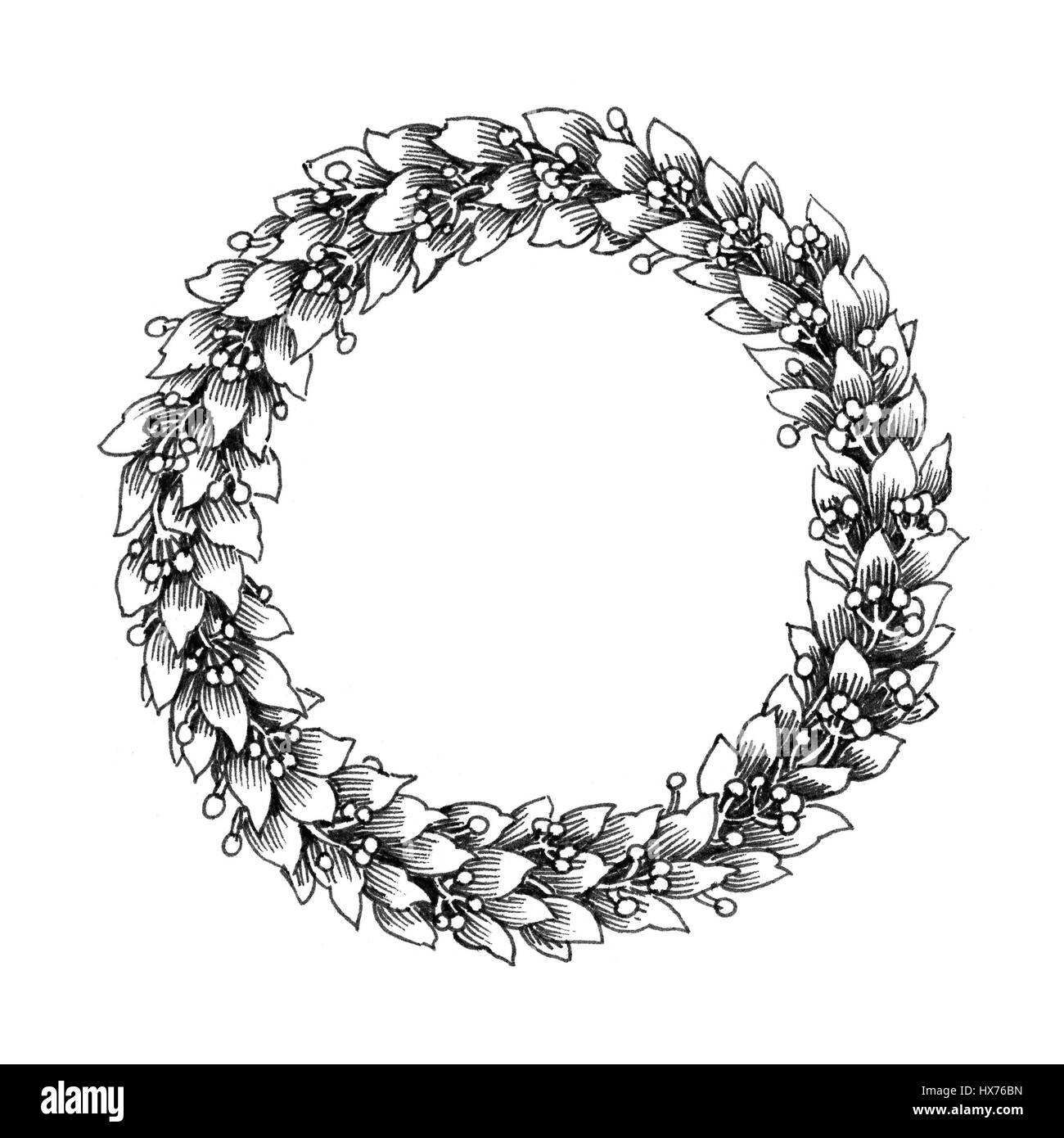 Laurel wreath drawing hi-res stock photography and images - Alamy
