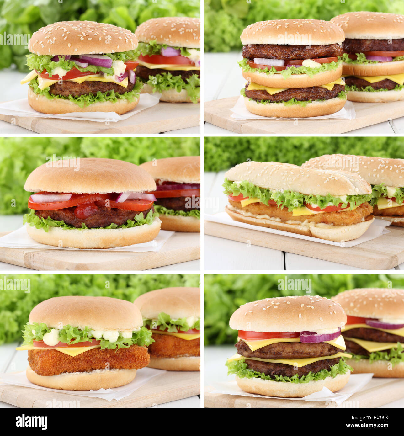 Burger sandwich collage food hi-res stock photography and images - Alamy