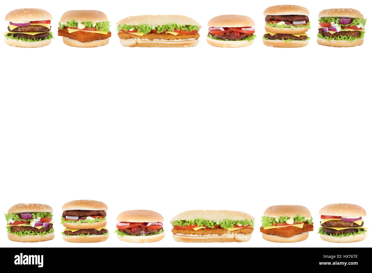 Hamburger cheeseburger burger copyspace copy space border tomatoes ...
