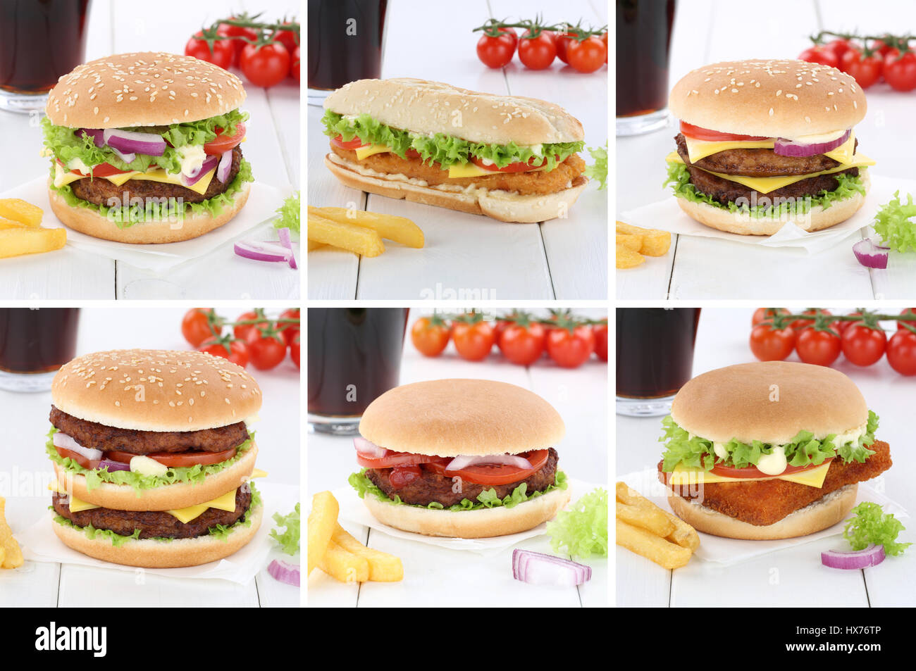 Burger Sandwich Collage Food High Resolution Stock Photography and ...