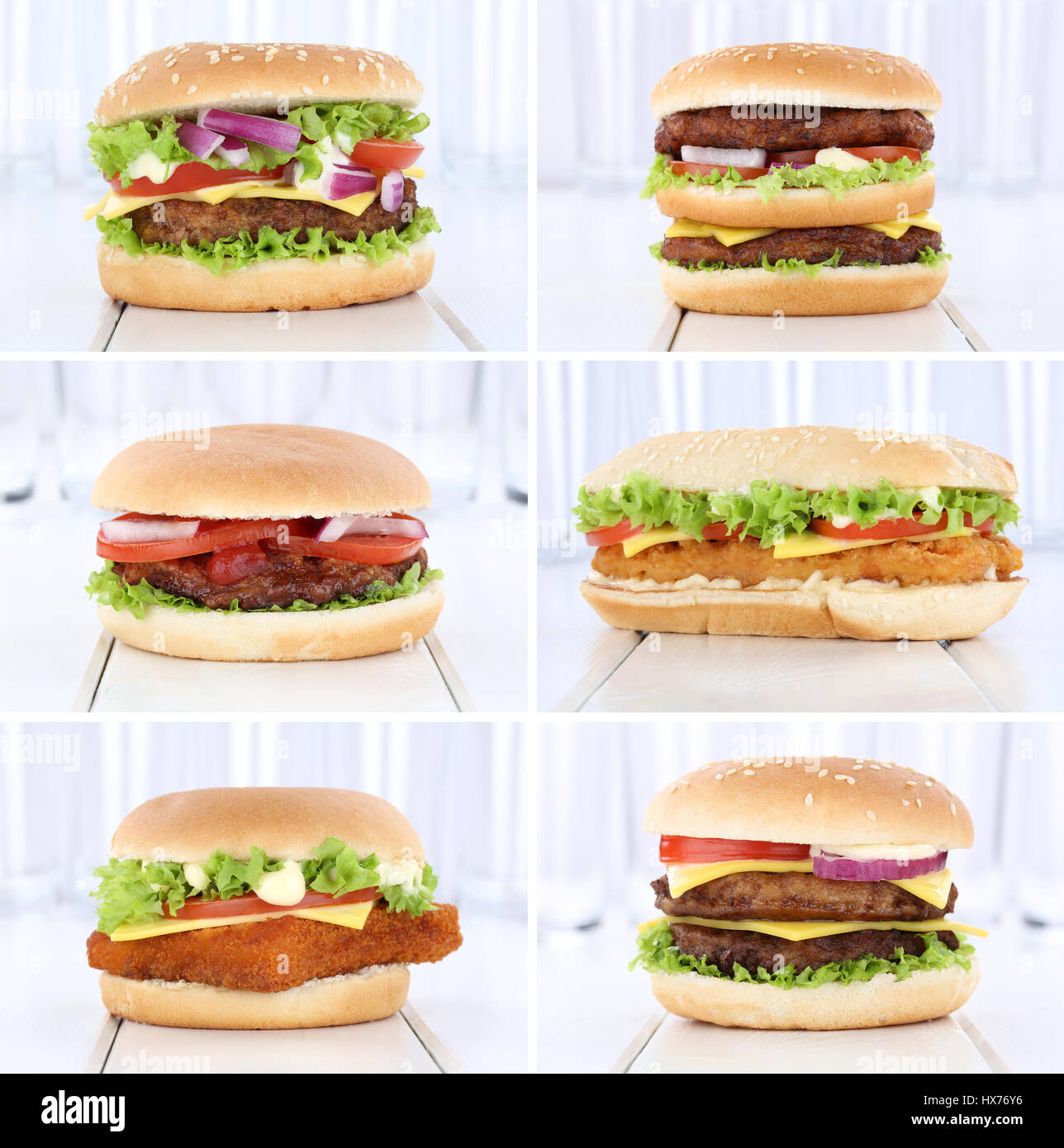 Burger sandwich collage food hi-res stock photography and images - Alamy