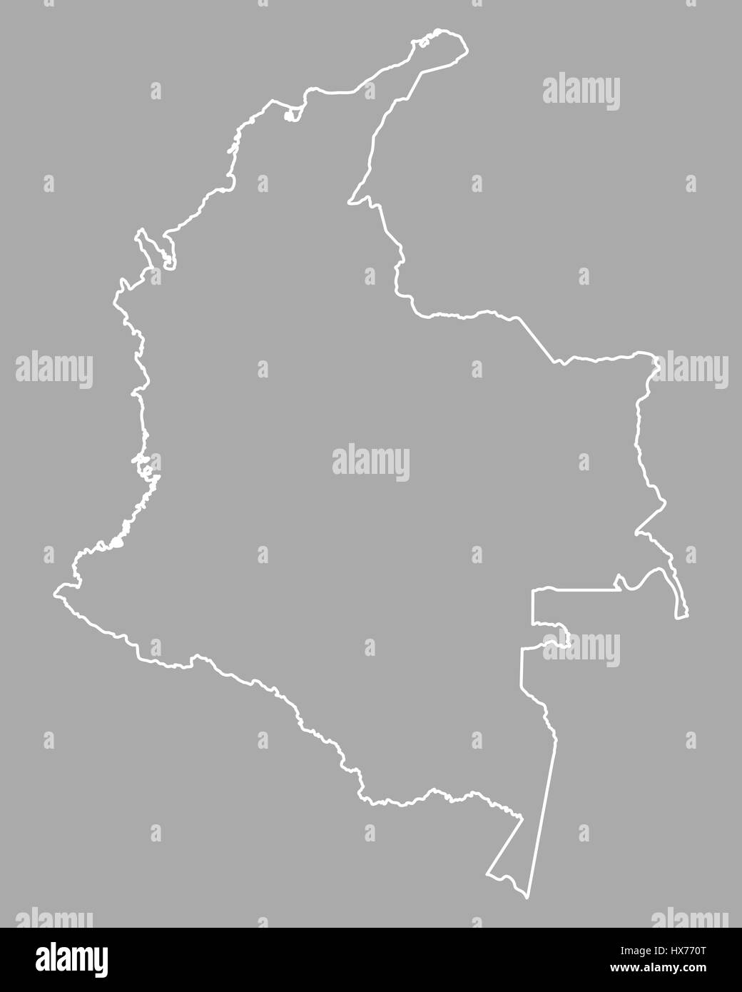 Colombian mountains map