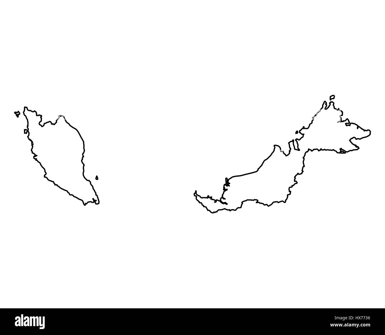 Malaysia map Black and White Stock Photos & Images - Alamy