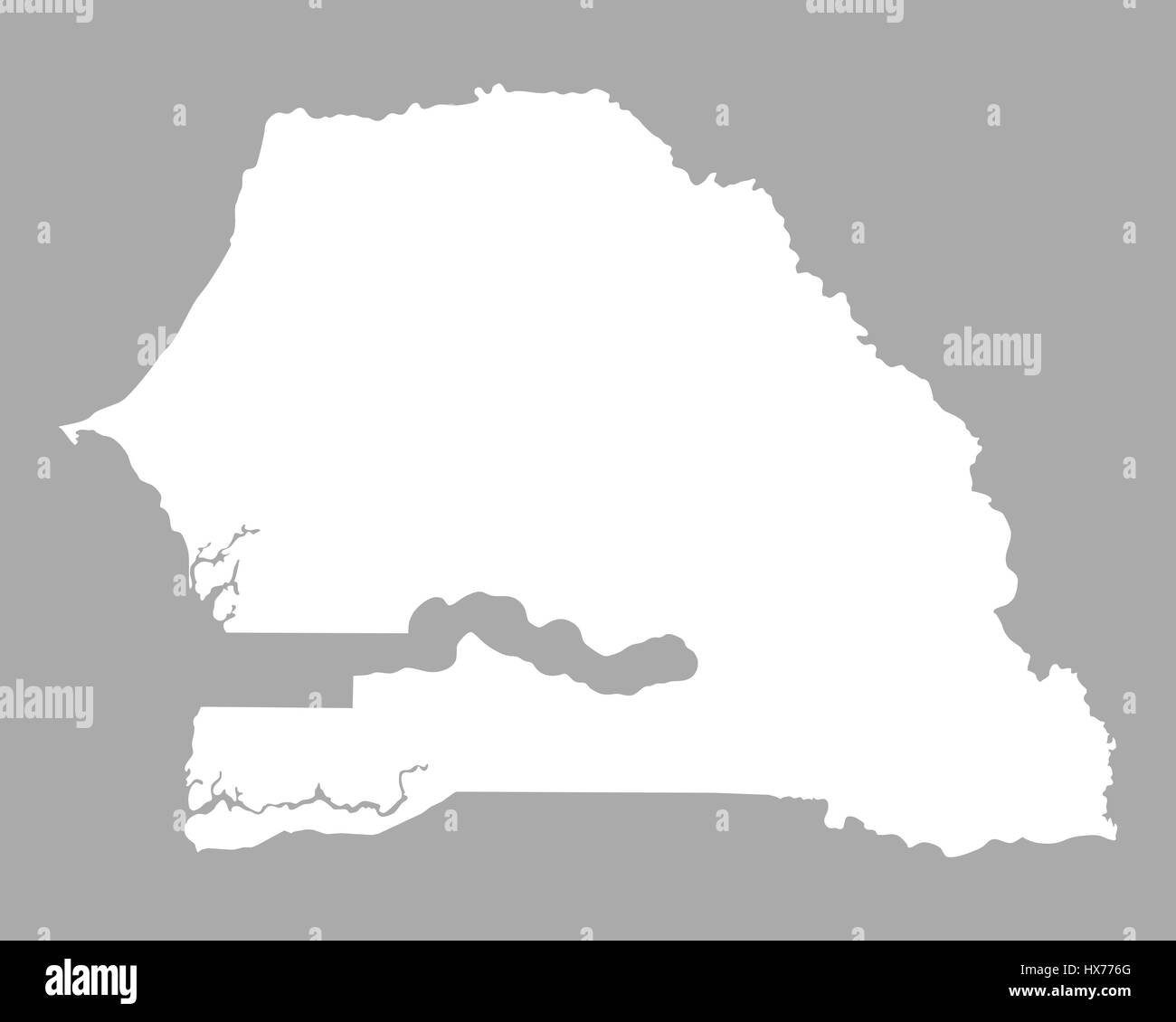 Map of Senegal Stock Photo - Alamy
