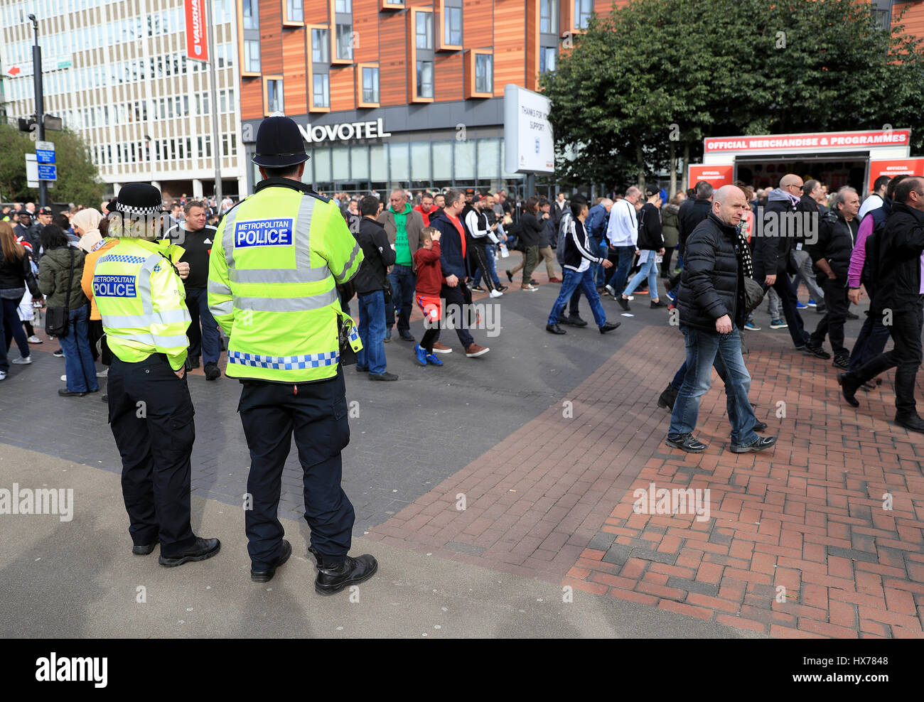 Police on duty before the World Cup Qualifying match at Wembley Stadium ...