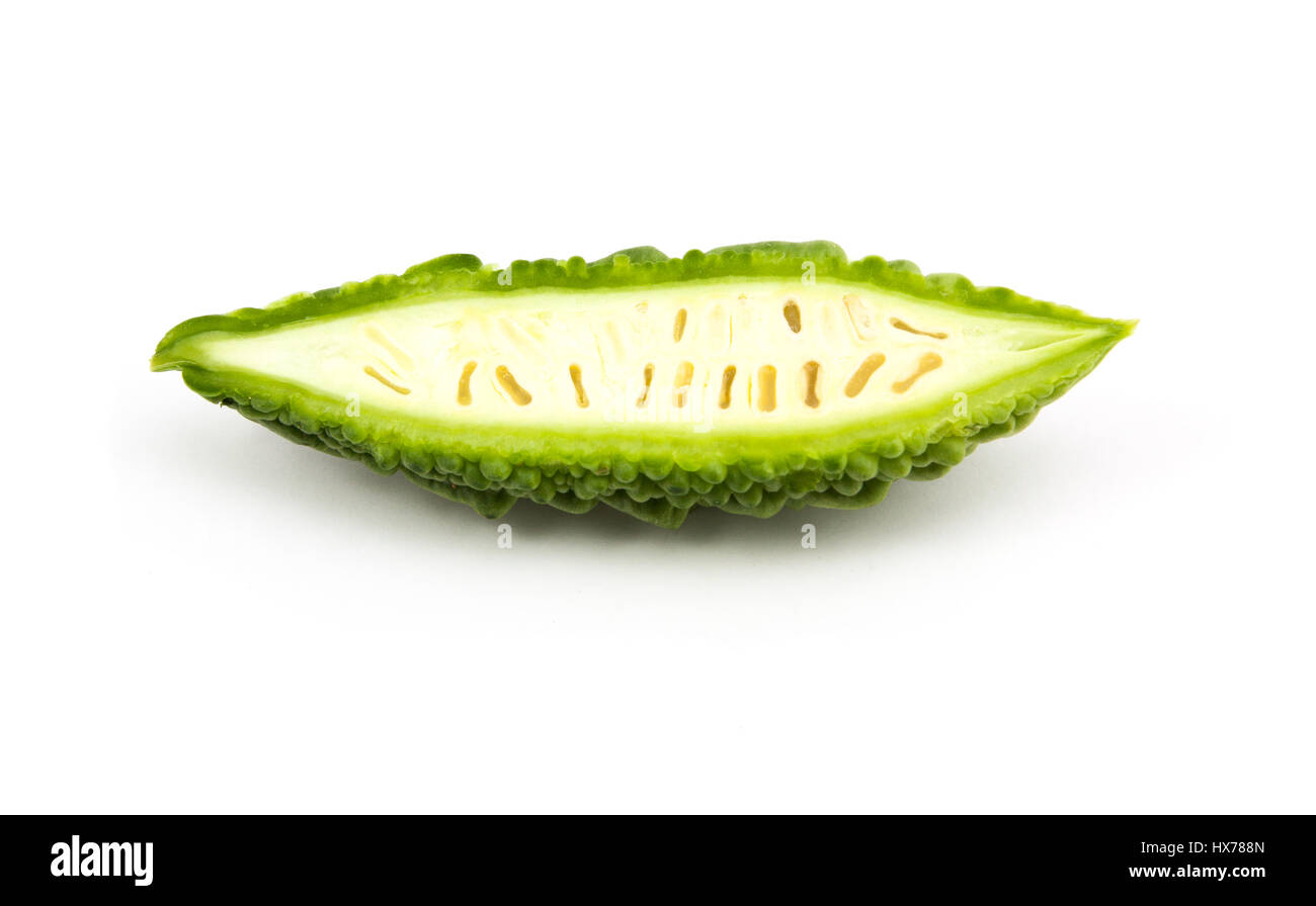 fresh bitter gourd isolated on white background Stock Photo - Alamy