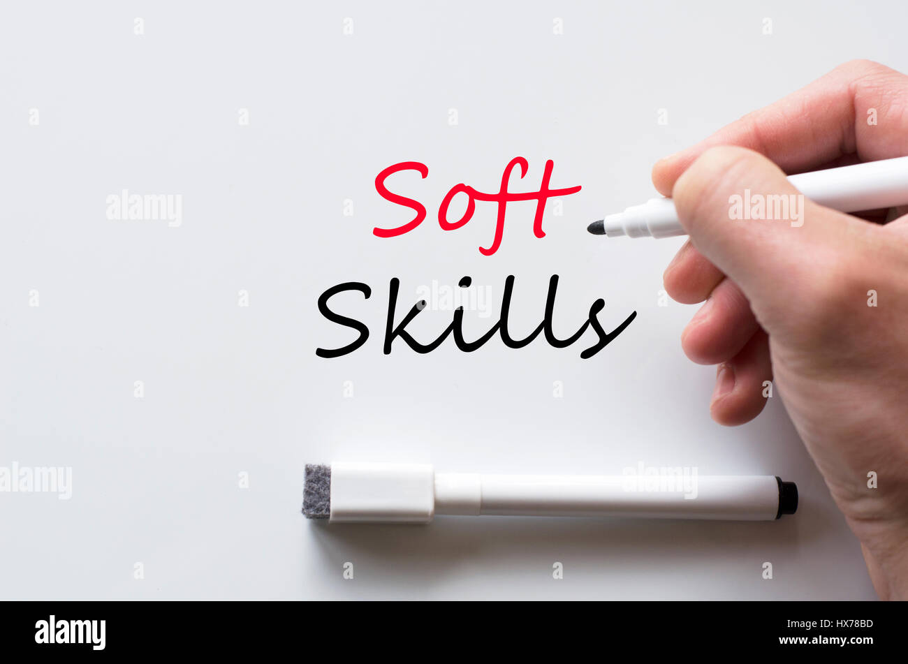 Human hand writing soft skills on whiteboard Stock Photo - Alamy