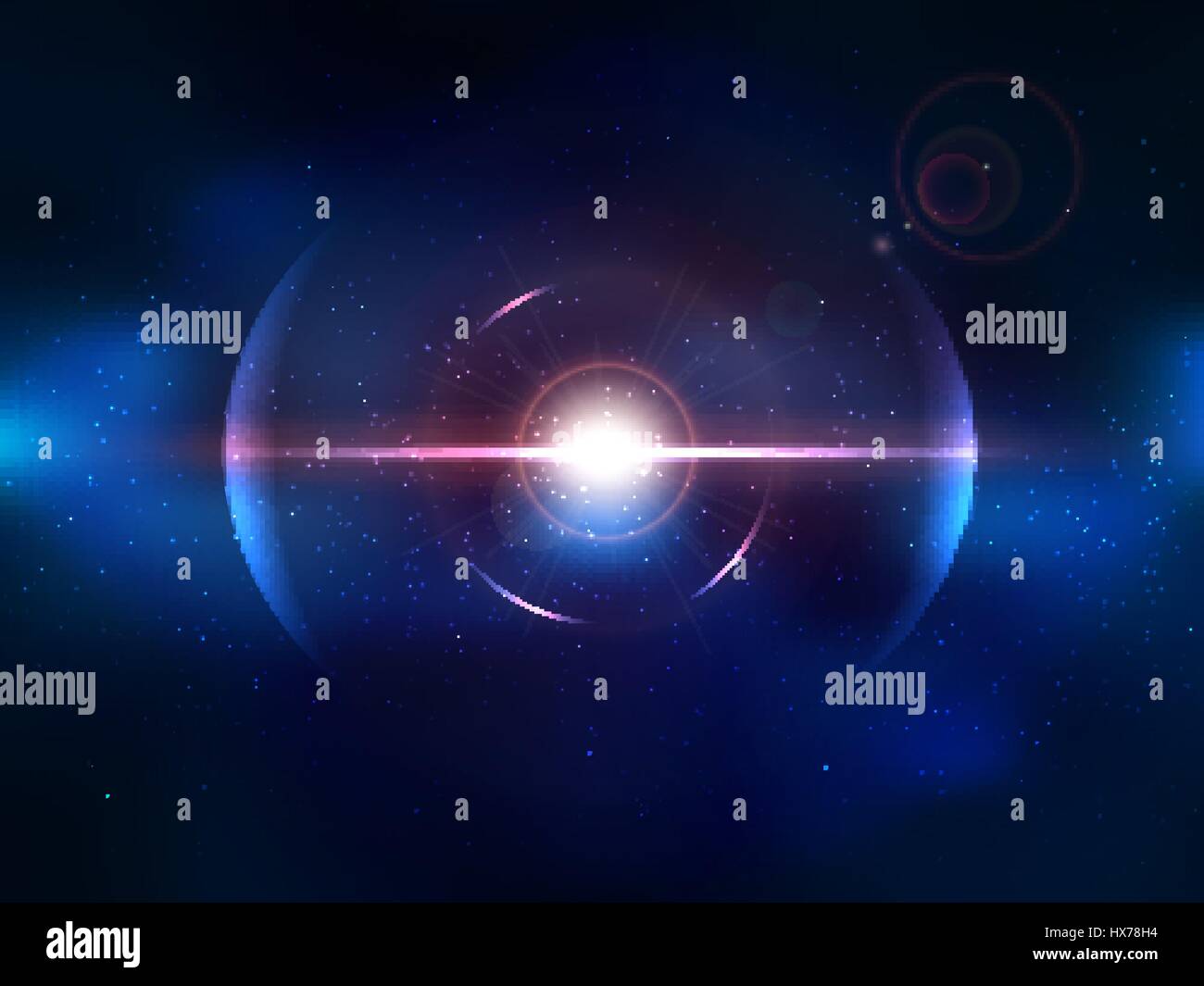 Space explosion, cosmos burst. Colored bang on deep dark background ...