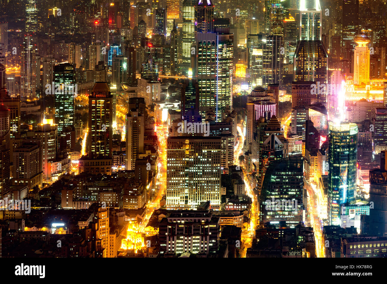 Aerial view of Shanghai city center Stock Photo - Alamy