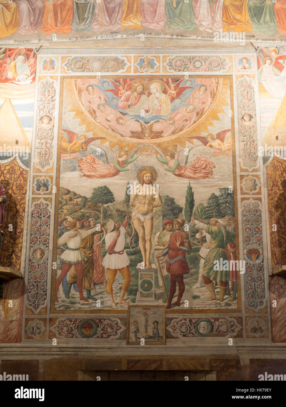 The Martyrdom of St Sebastian by Benozzo Gozzoli fresco Stock Photo - Alamy