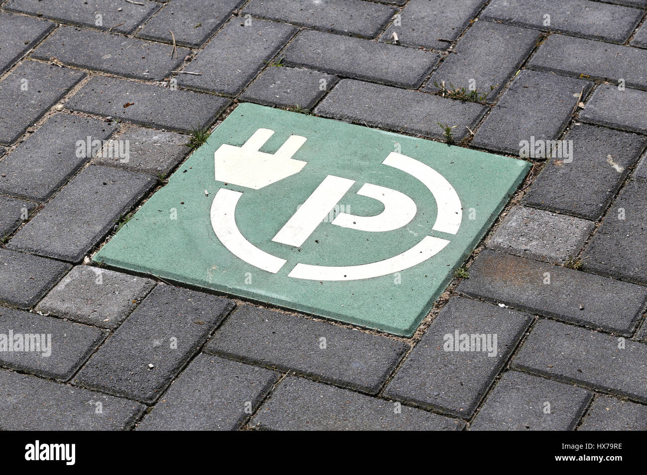 road marking in the Netherlands indicating a charging point for ...
