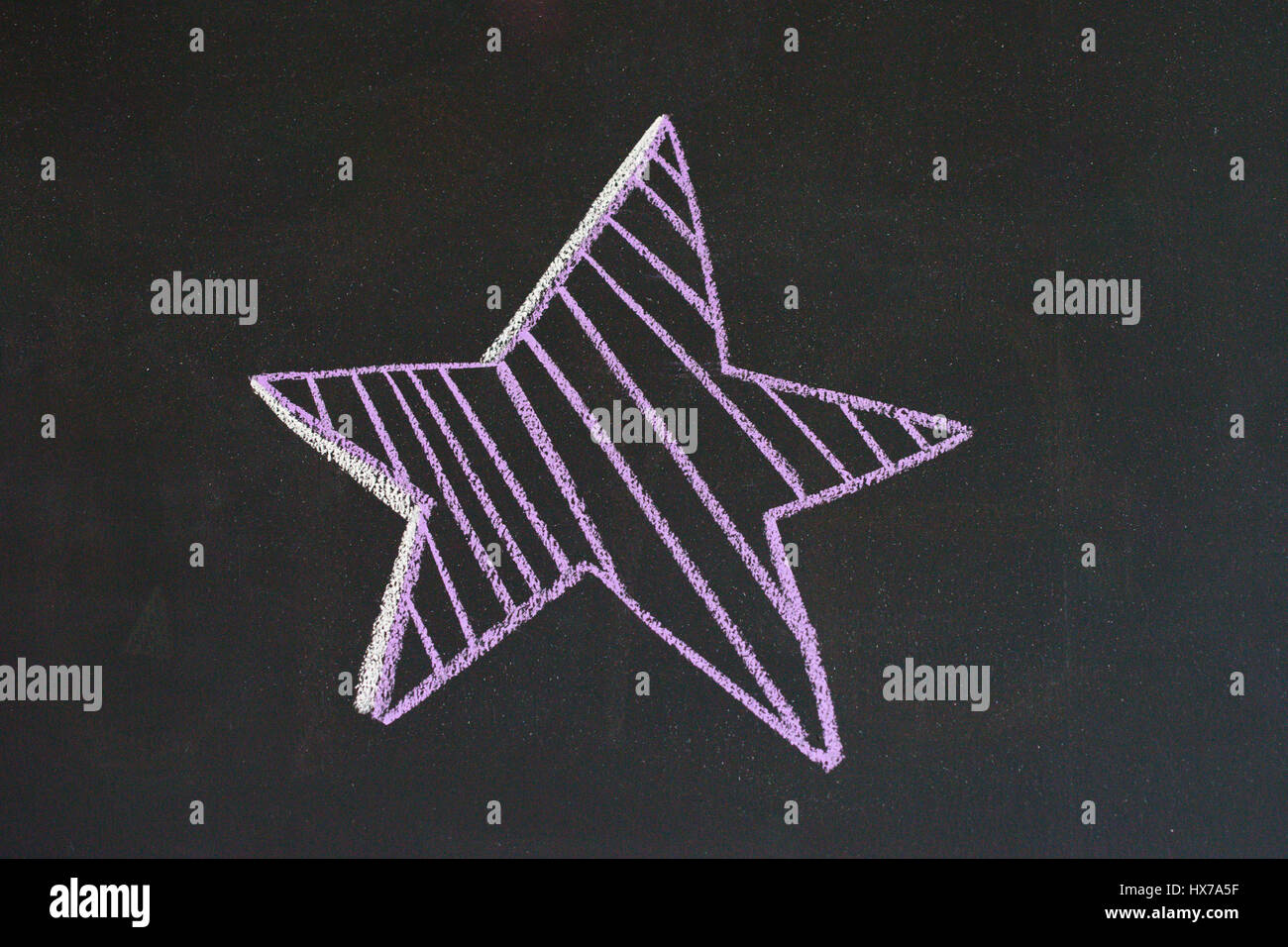 Chalk cartoon drawn on black black board Stock Photo - Alamy