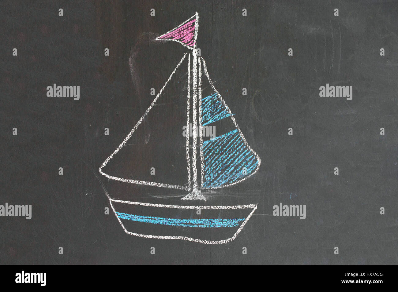 Hand drawing boat cartoon hi-res stock photography and images - Alamy