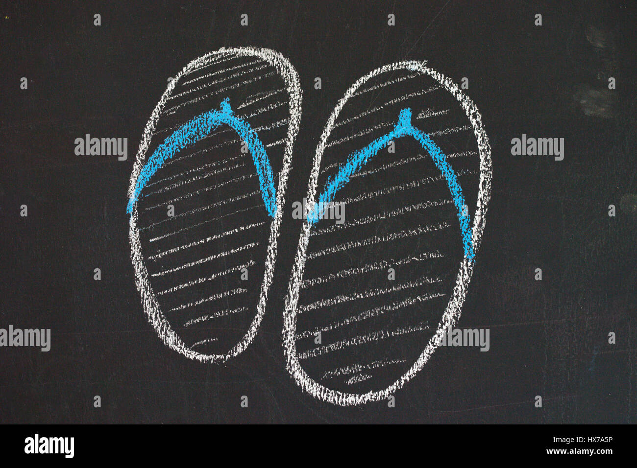 Chalk cartoon drawn on black black board Stock Photo - Alamy