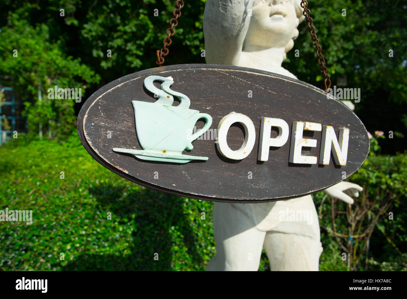 Open sign in vintage style, close up Stock Photo - Alamy