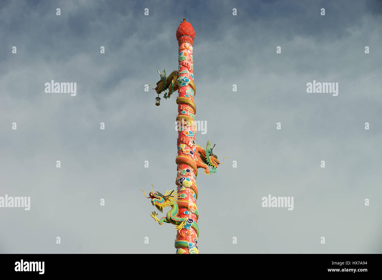 Scene from a chinese temple with totem Stock Photo - Alamy
