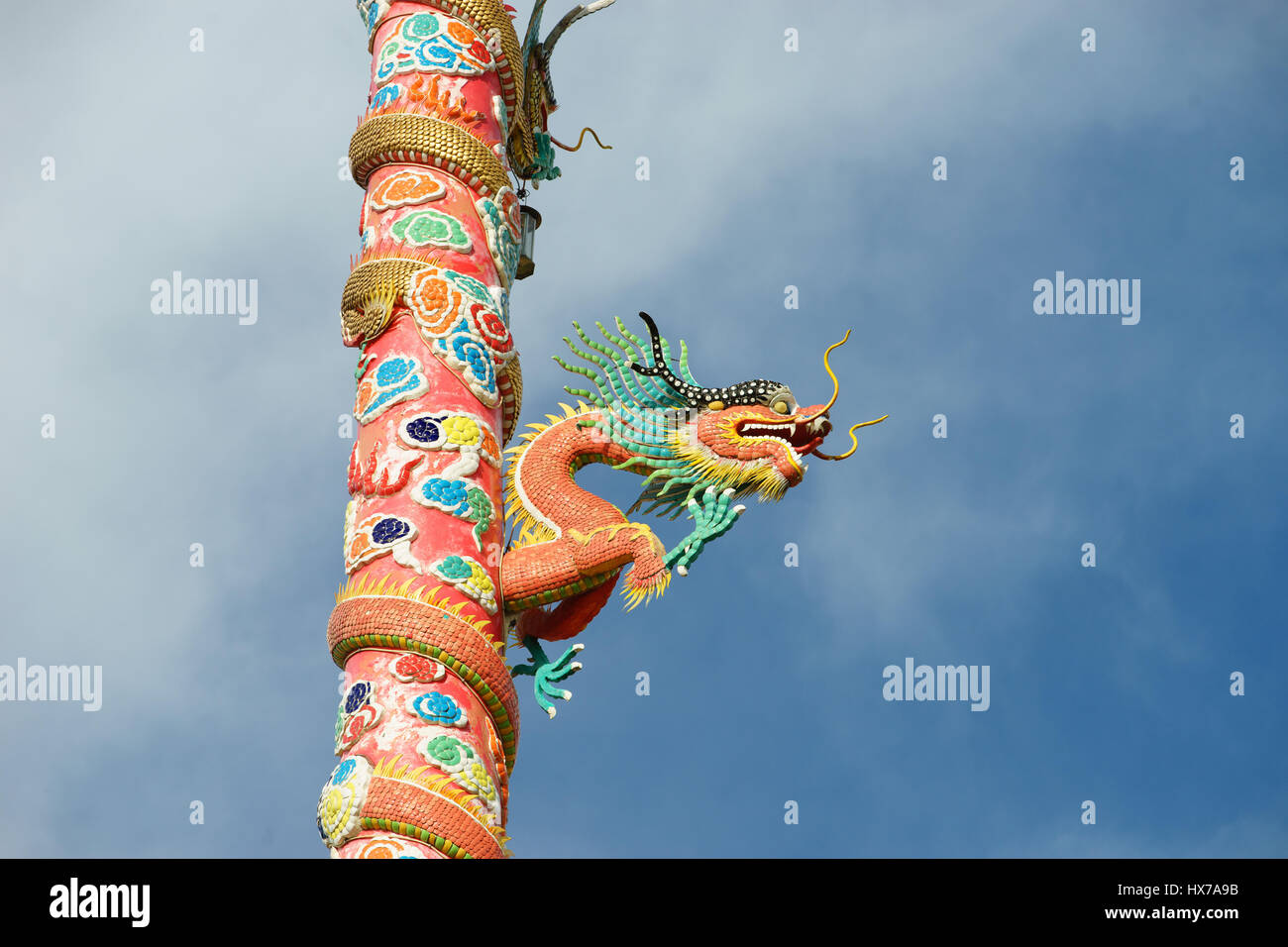 Scene from a chinese temple with totem Stock Photo - Alamy