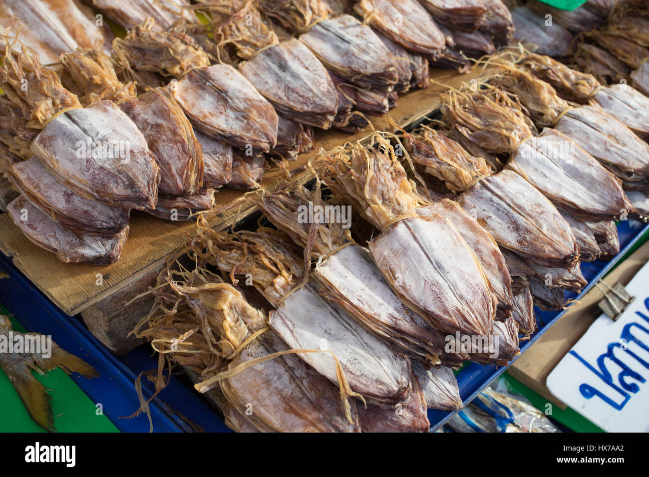 Preserved dried sea squid by drying on sale Stock Photo - Alamy