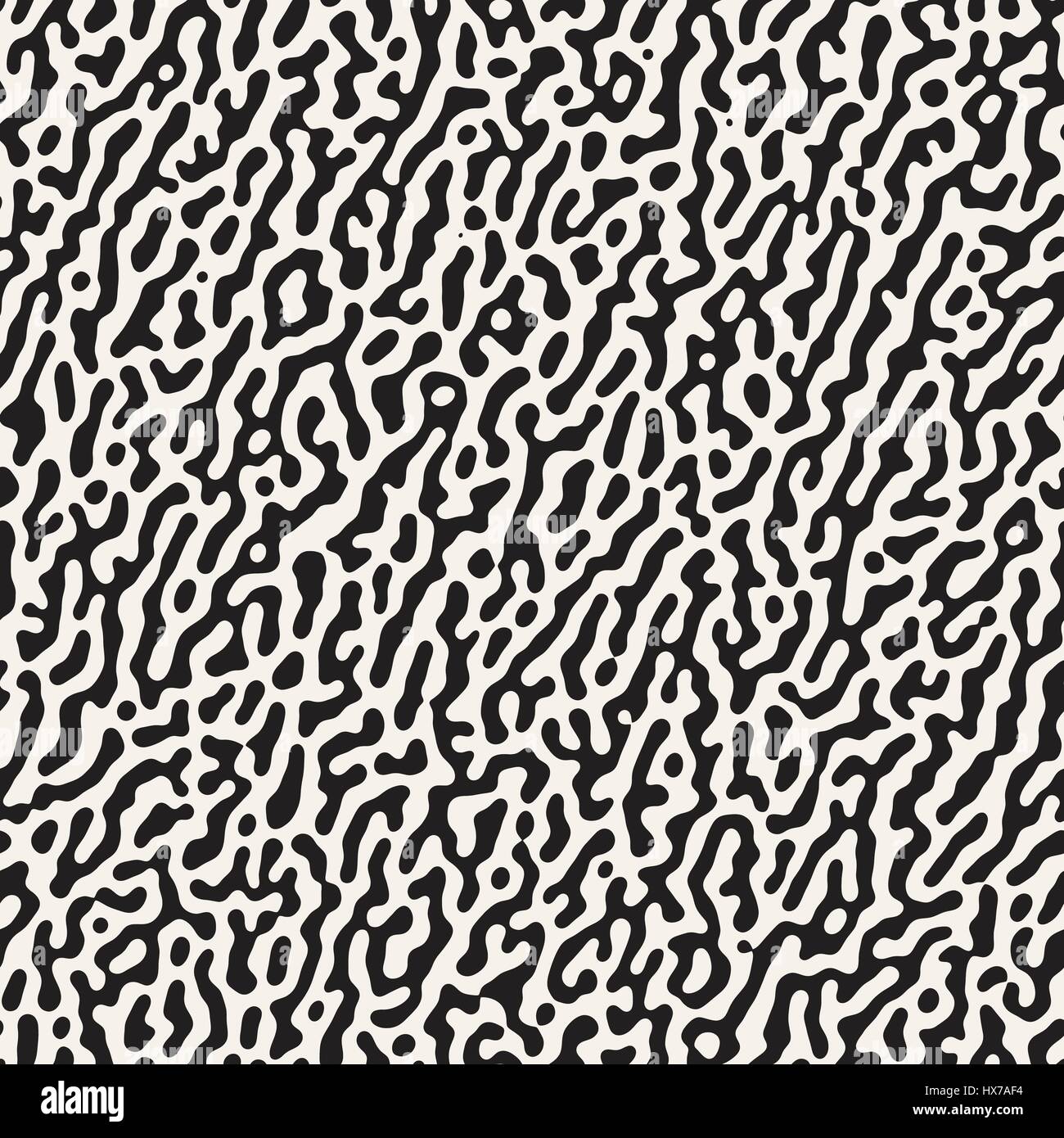 Vector Seamless Grunge Pattern. Black and White Organic Shapes. Messy ...