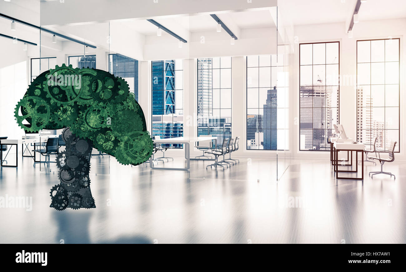 Eco green environment concept presented by tree as working mecha Stock ...