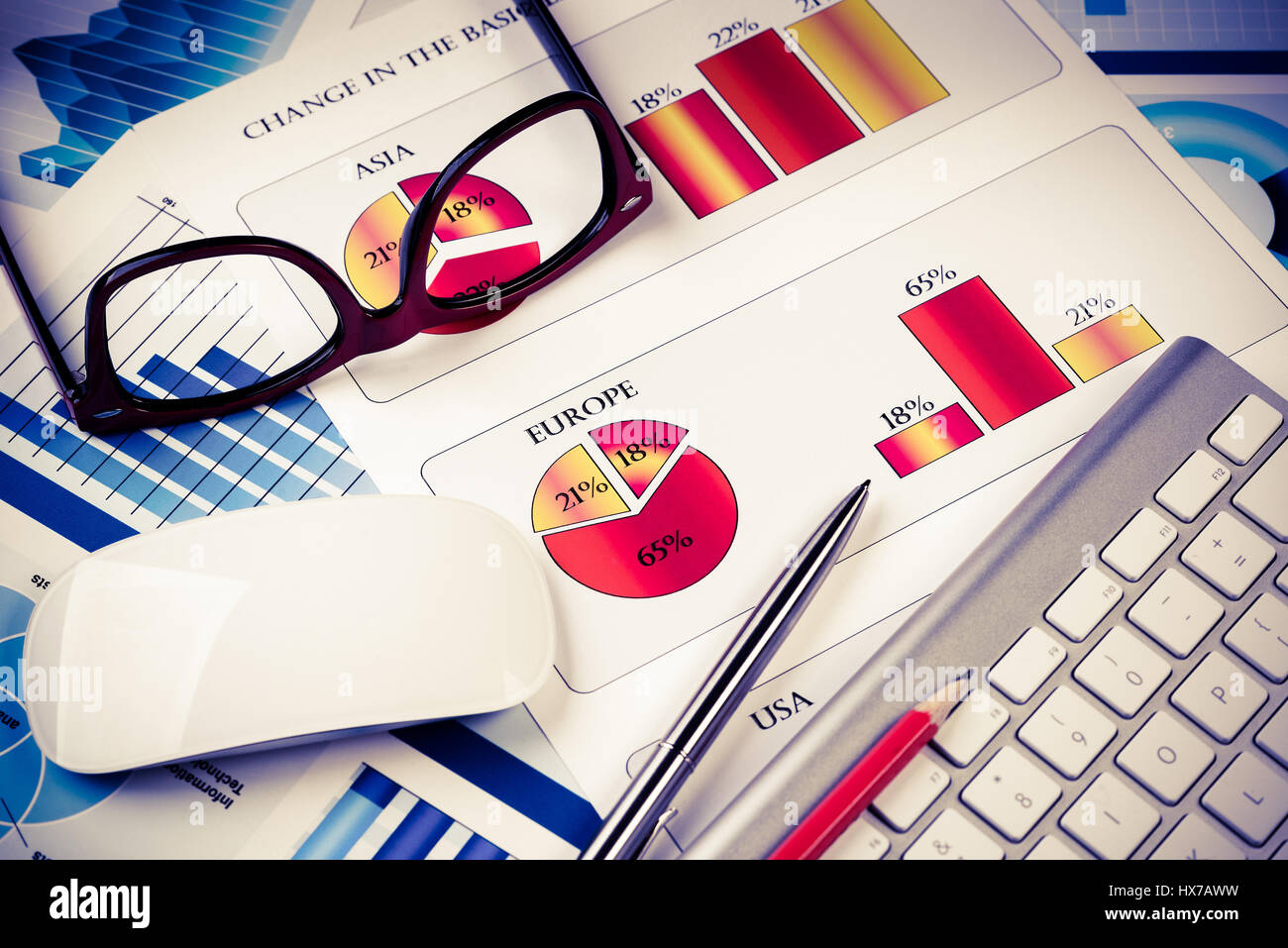 Preparing average sales report Stock Photo - Alamy