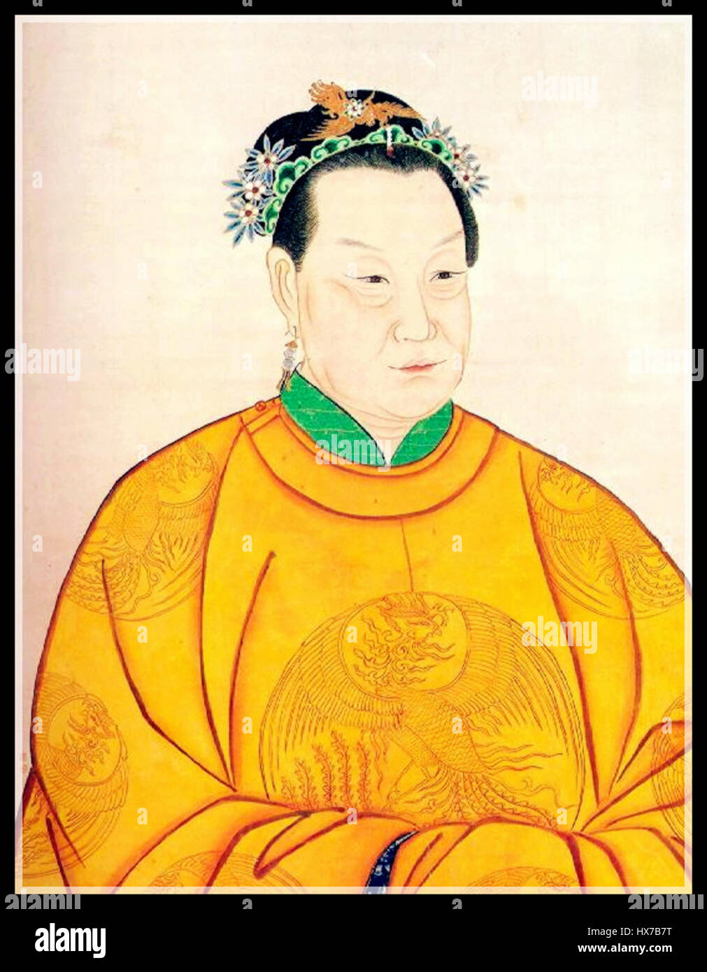 This historical artwork depicts Empress Ma of the Ming Dynasty, the ...