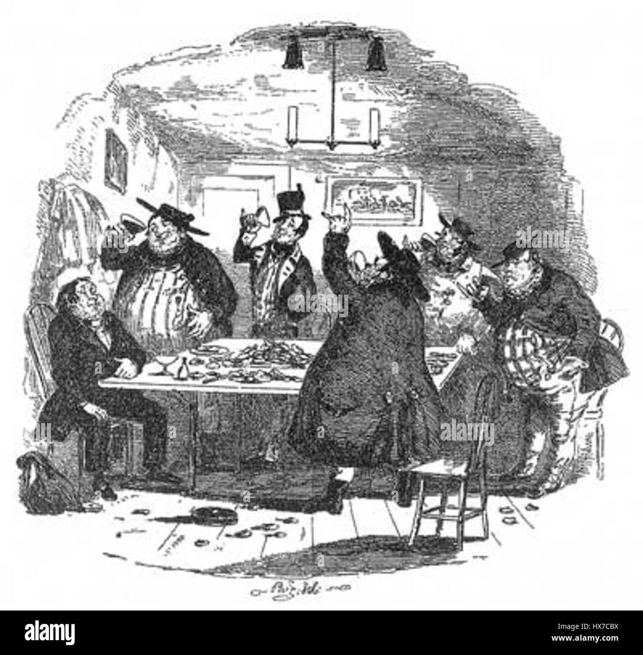 An illustration from Charles Dickens’ *Pickwick Papers*, showing Mr ...