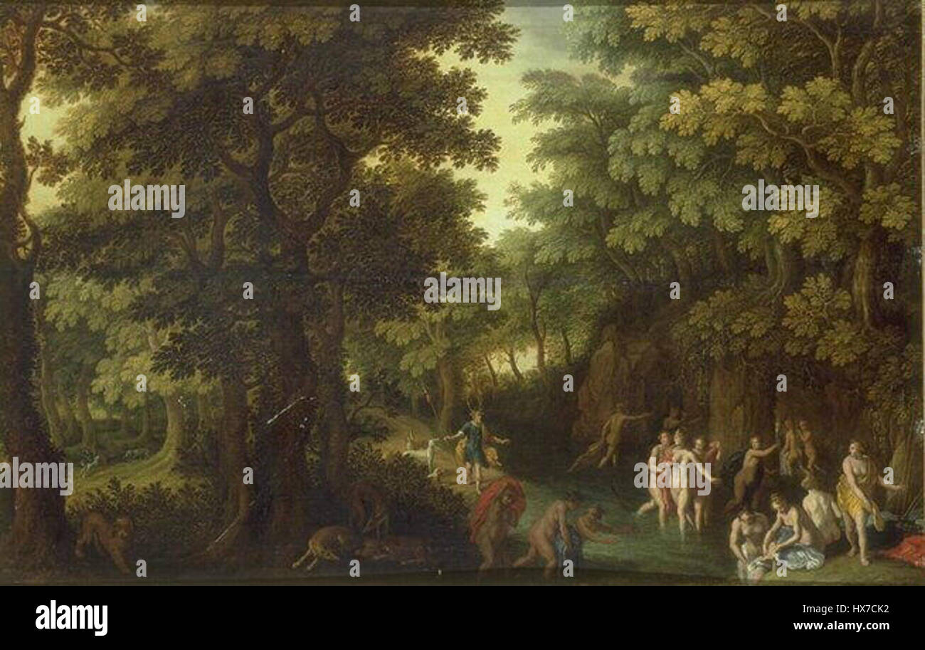 'Paysage avec Diane et Actéon' portrays the mythological scene of Diana ...