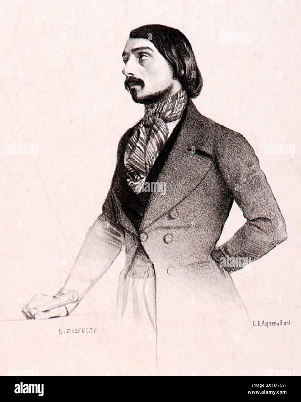 Louis Abadie’s portrait, painted by Eugène Delfosse in 1850, presents a ...