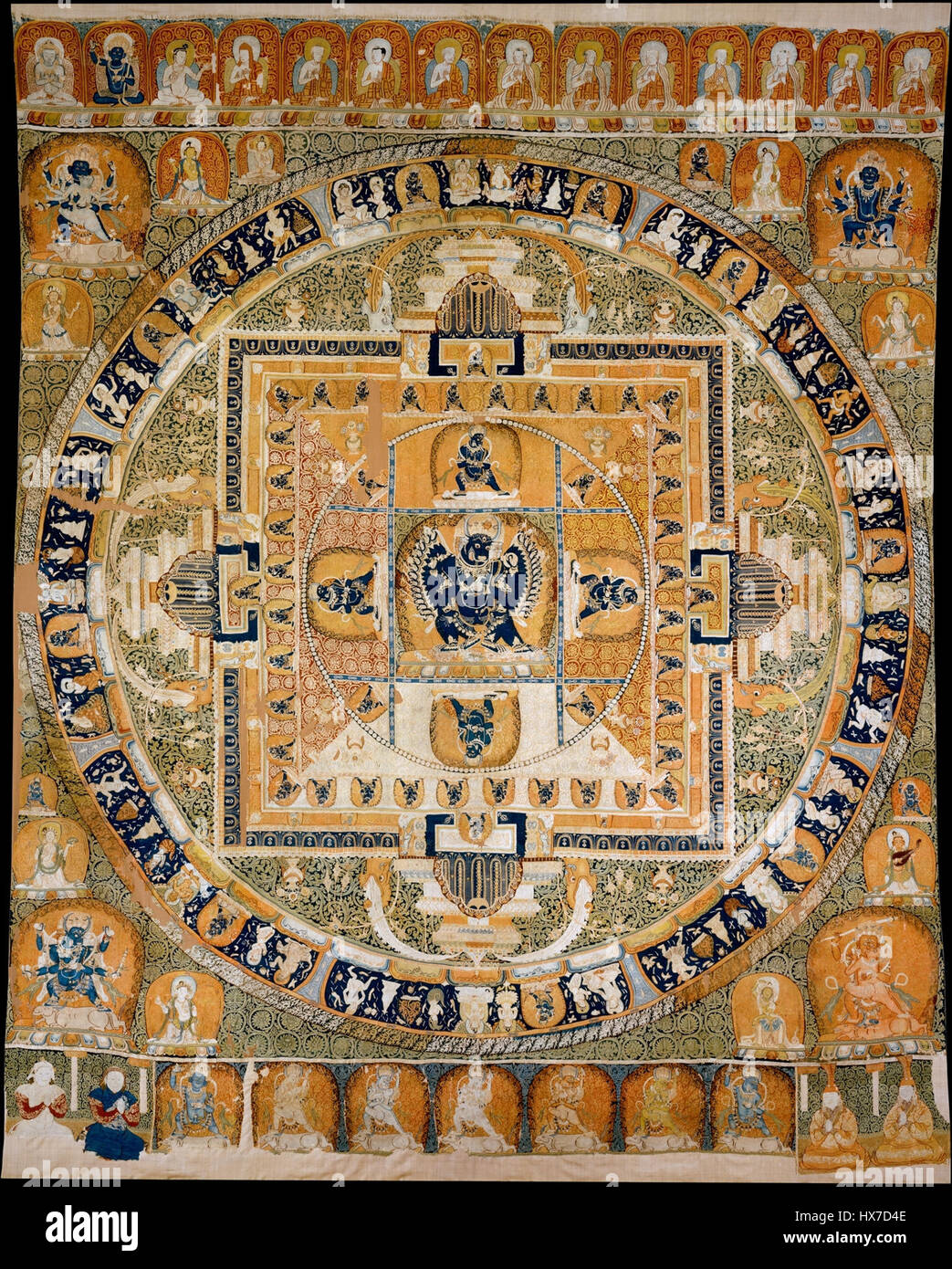 The 'Mandala of Yamantaka Vajrabhairava' from 1330-32 is a Buddhist ...