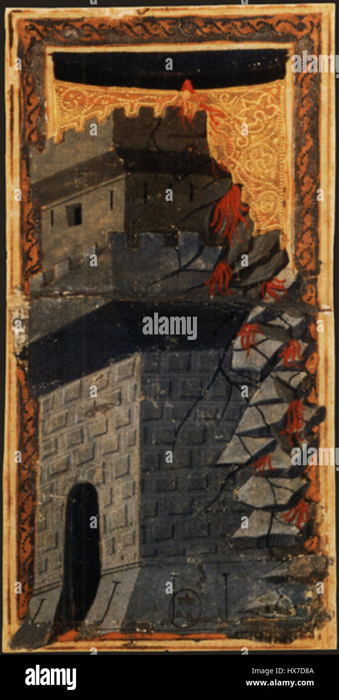 The 'Maison Dieu' tarot card, also known as 'The Tower,' originates ...