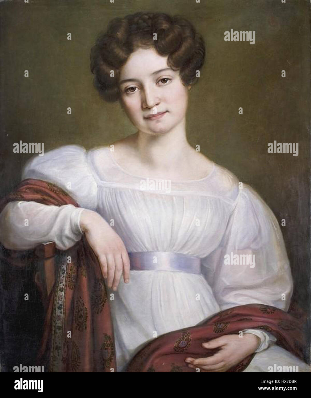 Maria Volkonskaya, portrayed in an artwork housed at the Pushkin Museum ...