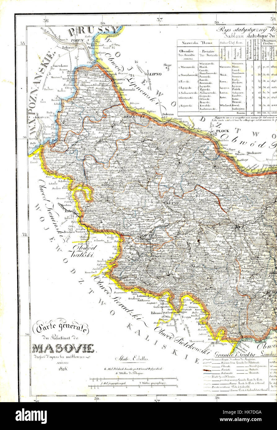 This map of the Mazowsze Voivodship in 1827 illustrates the political ...