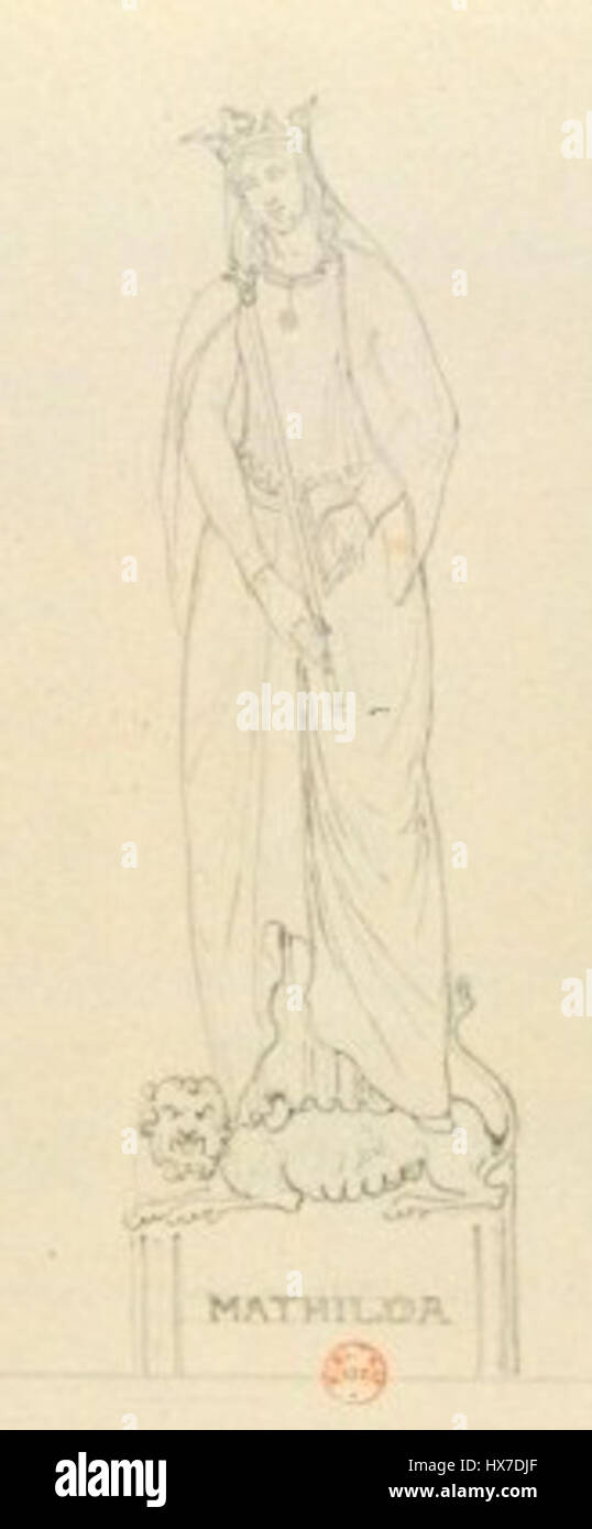 The subject of this historical portrait, Matilda of Caen, is depicted ...